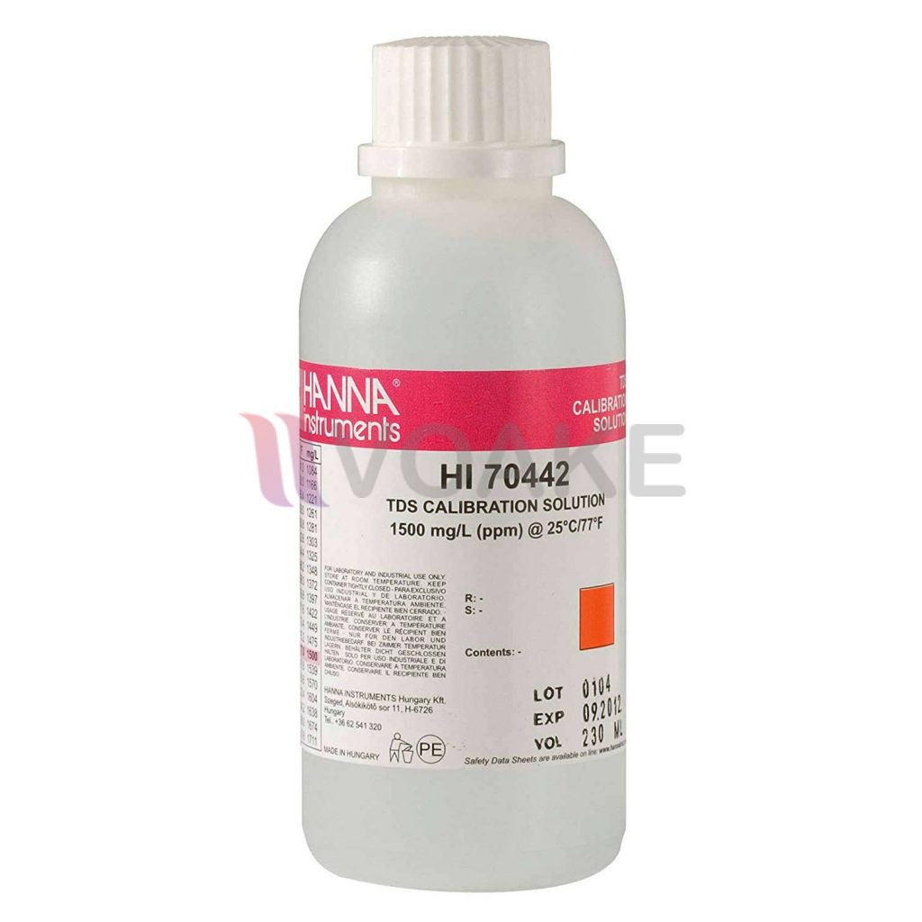น้ำยาสอบเทียบมาตรฐาน 1500 ppm TDS Solution HANNA HI70442L (500ml)