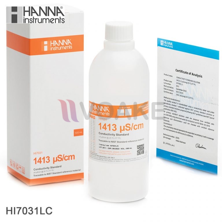 HANNA รุ่น HI7031L/C น้ำยาสอบเทียบ 1413 µS/cm Conductivity Standard ...